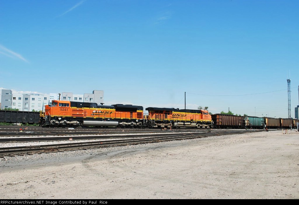 BNSF 9241 Leads South Bound Coal Train